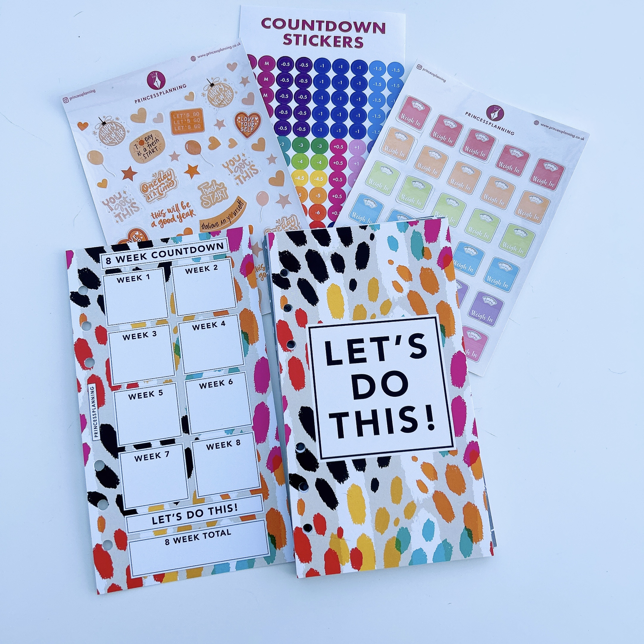 Petite Planner - 8 Week Food Diary Bundle Refill - Let's do this