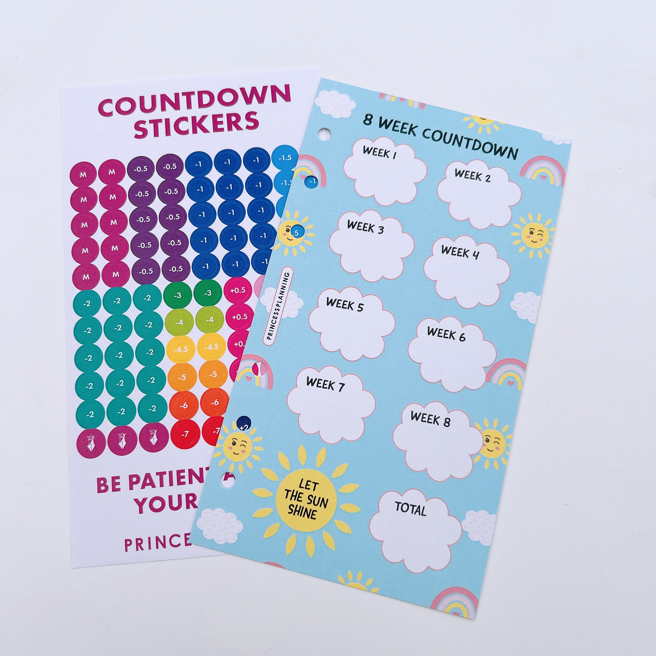 Petite Planner - 8 Week Countdown with Stickers - Let The Sun Shine
