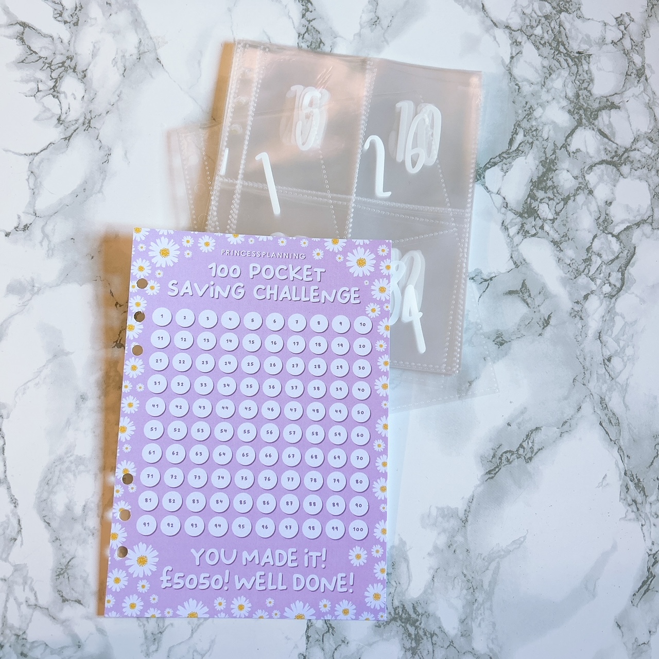 Grande Pink 100 Pocket Challenge Tracker & 100 Pocket Inserts