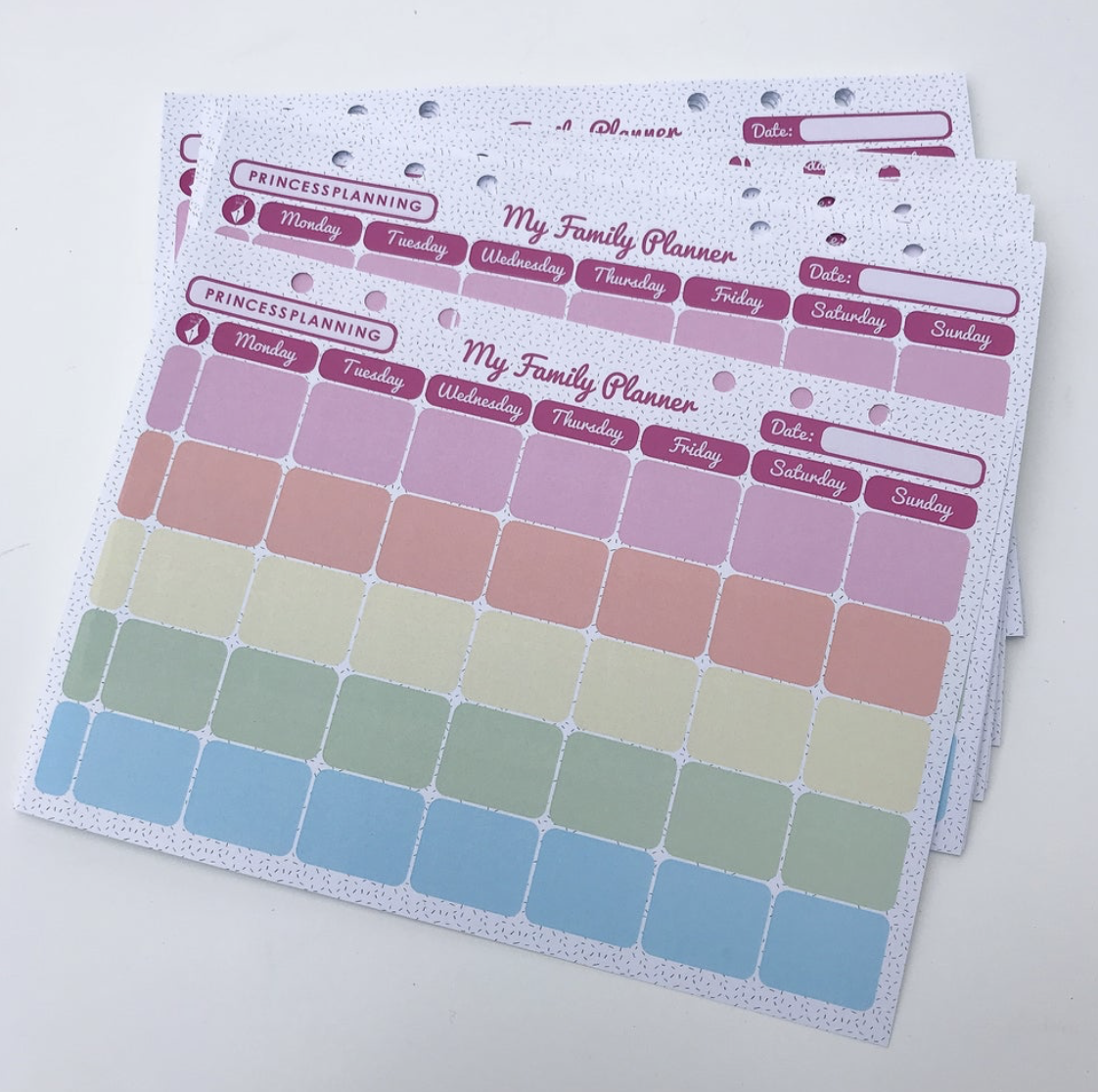 Rainbow Family Planner Inserts