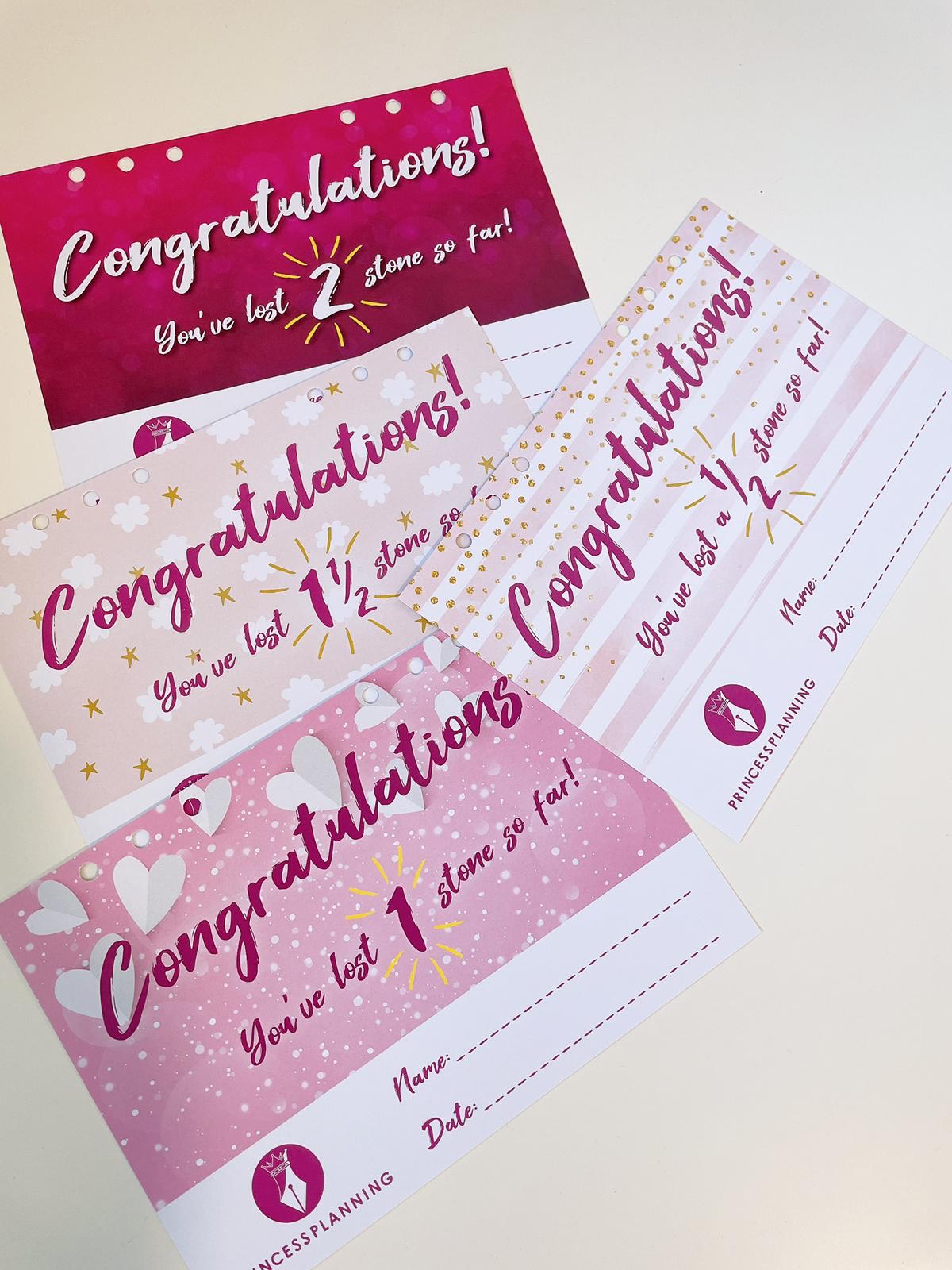 Princess Planning Stone Certificate Inserts 1/2 Stone To 4 Stone