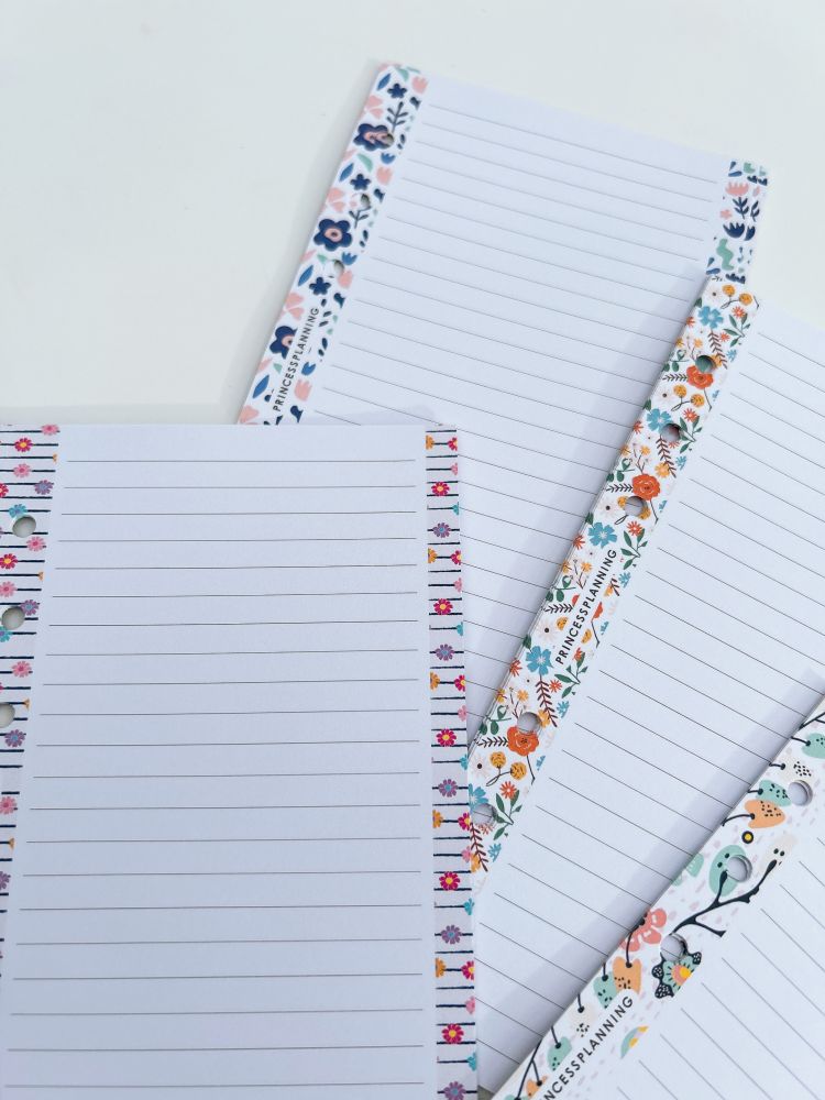 Petite Floral Mix Lined Paper Planner Insert