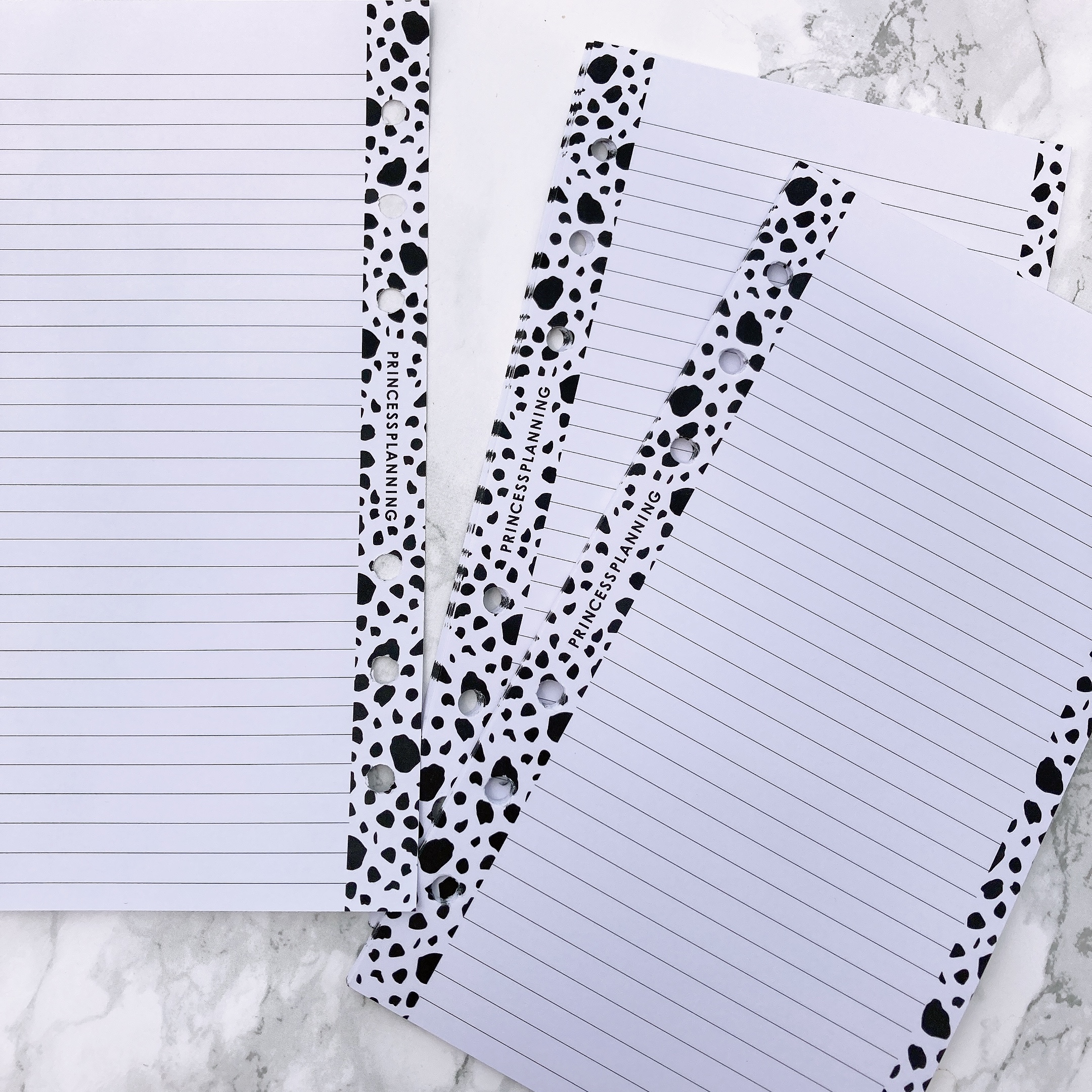 Black And White Petite Dalmation Lined Note Paper